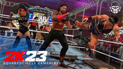 Wwe 2k23 Intergender War Games Full Match New Wwe 2k23 Mods Youtube