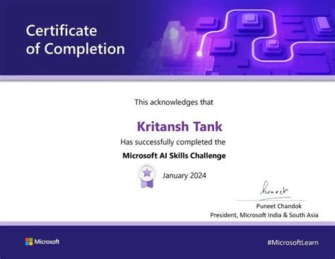Kritansh Tank On Linkedin 🚀 Exciting News 🚀 🏅microsofts Ai Odyssey