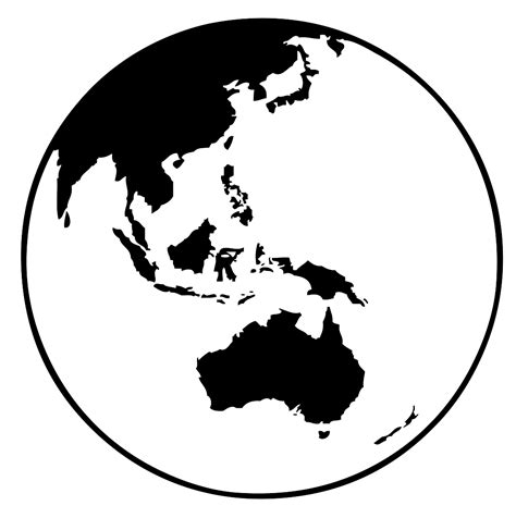 World Globe Clipart Black And White