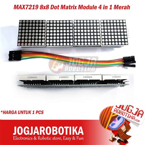 Jual Max7219 8x8 Dot Matrix Module 4 In 1 Merah Shopee Indonesia