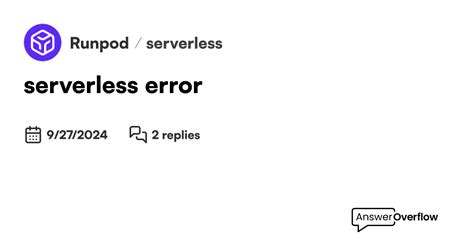 Serverless Error Runpod