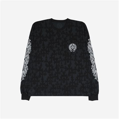 크롬하츠 세메터리 프린트 롱슬리브 티셔츠 블랙 Chrome Hearts Kream