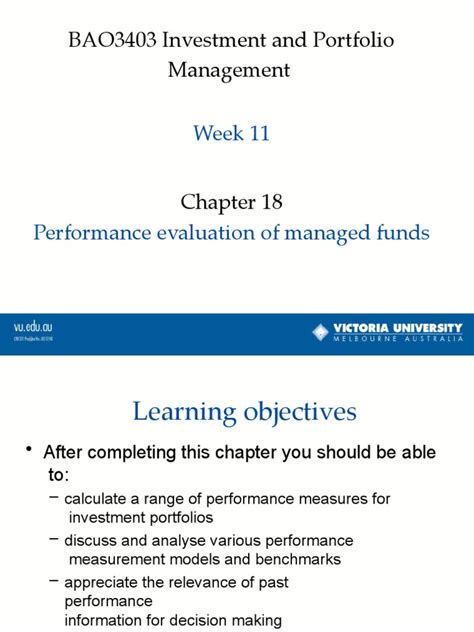 Week 11 Portfolio Performance Evaluation Pdf Sharpe Ratio