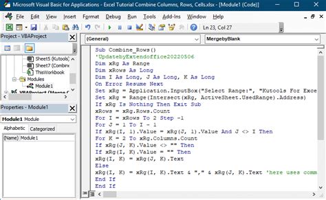 Excel Tutorial Combine Columns Rows Cells
