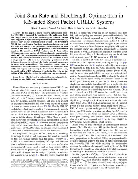 pdf joint sum rate and blocklength optimization in ris aided short