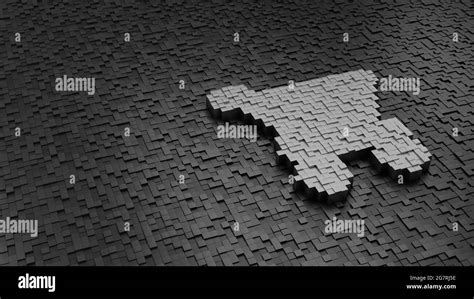 3d Rendering Metal Cubes In Shape Of Symbol Of Cart Light Silver