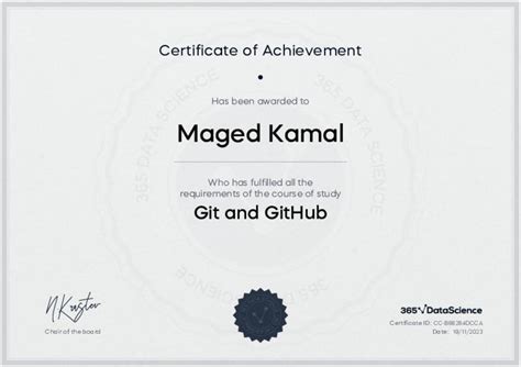 maged kamal on linkedin certificate of achievement git and github