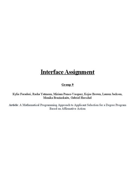 Final Draft Interface 4 Pdf Mathematical Optimization Linear