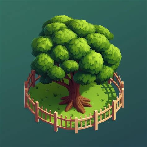 Premium Photo A Tree Surrounded By A Fence