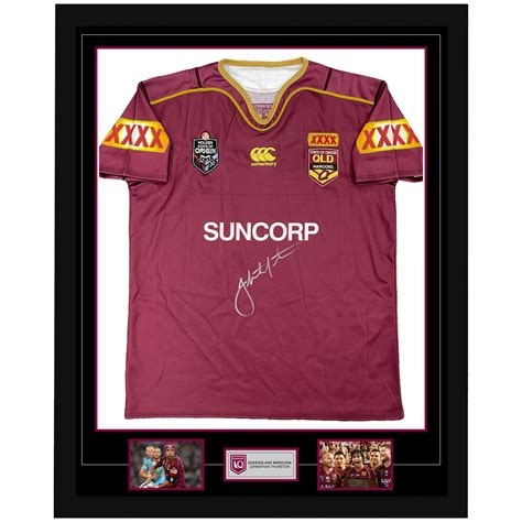Queensland Maroons Johnathan Thurston Signed And Framed Jersey
