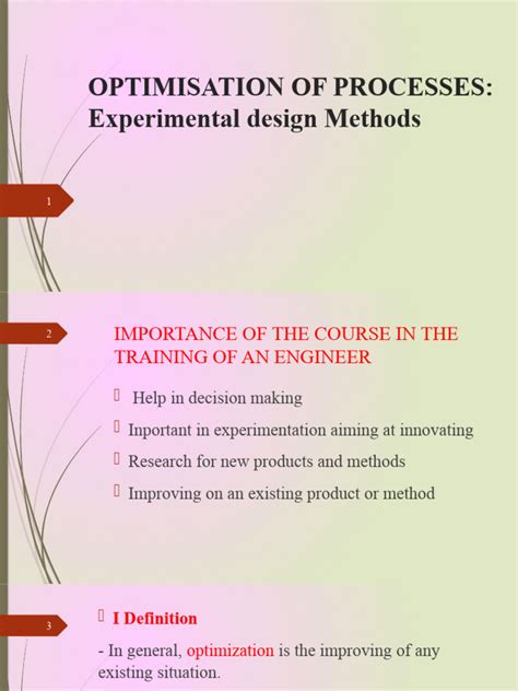 Optimisation 1 Ppt Pdf Mathematical Optimization Design Of