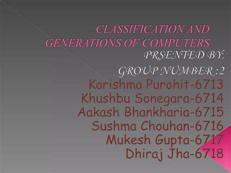 Classification And Generations Of Computers Ppt Computing