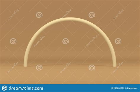 Archway Curved Block Red Golden Studio Background Product Presentation Event D Design Vector