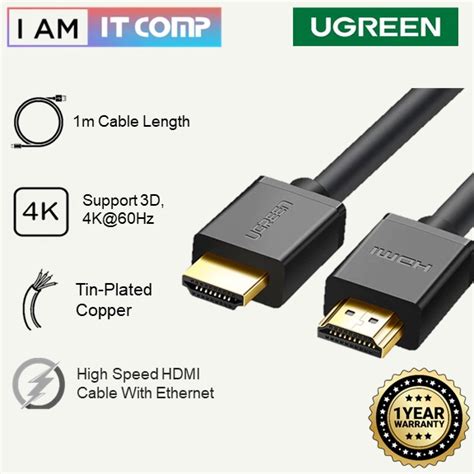 Ugreen Hdmi Cable 1m 2m Support 4k 60hz And 3d Hdmi 20 High