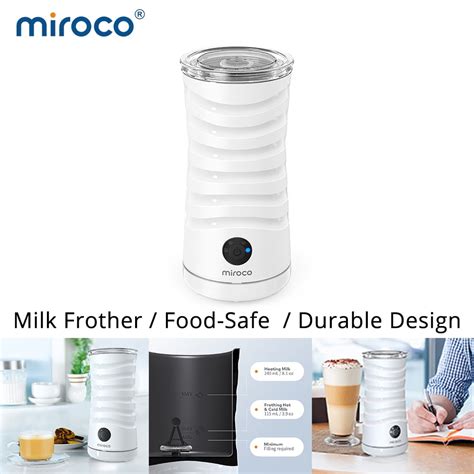 Miroco Milk Frother 8oz Electric Steamer For Barista Style Hot