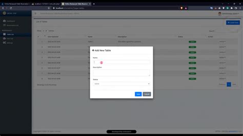 Online Restaurant Table Reservation System Project In Php With Source