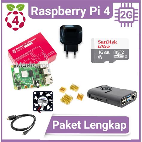 jual raspberry pi 4 model b 2gb paket lengkap siap pakai uk pi4 2 gb