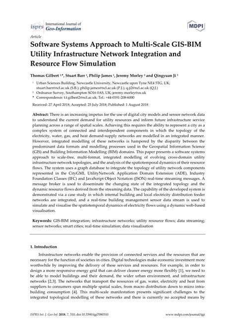 Pdf Software Systems Approach To Multi Scale Gis Bim Utility Infrastructure Network