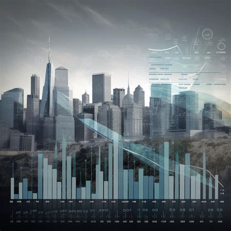 Premium Ai Image Panoramic View Of A City Skyline With A Chart And