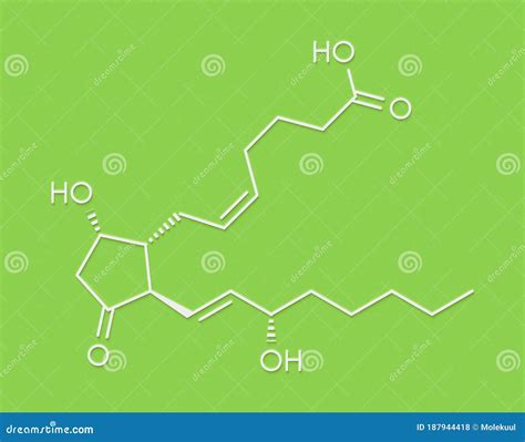 Prostaglandin D2 Pgd2 Molecule Skeletal Formula Stock Illustration