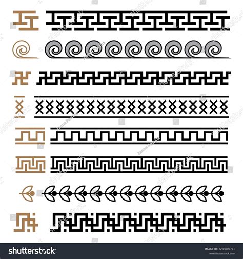 Greek Motives Vector Symbols Borders Frames Stock Vector Royalty Free