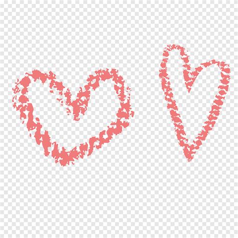 두 핑크 하트 보도 분필 드로잉 사랑 분필 브러시 효과지도 기타 텍스트 Png Pngegg