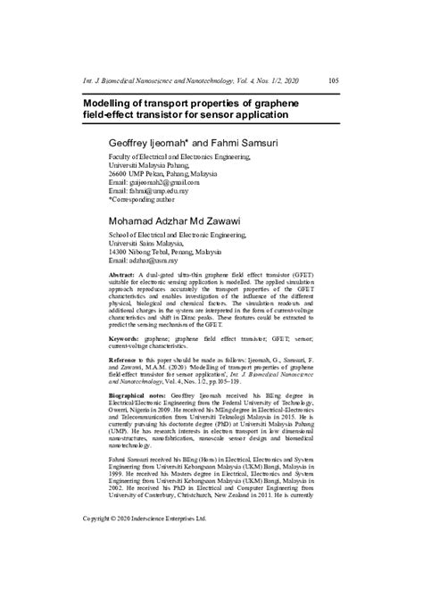 Pdf Modelling Of Transport Properties Of Graphene Field Effect