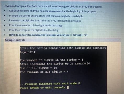 Solved Develop A C Program That Finds The Summation And