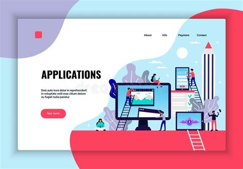 Mobile Application Development Concept Flat 3d Web Isometric Stock Vector Illustration Of