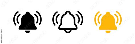 Notification Bell Icon Set Incoming Inbox Message New Message Notofication Icons Collection