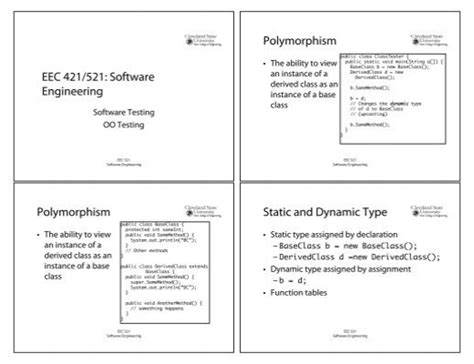 eec 421 521 software engineering polymorphism polymorphism