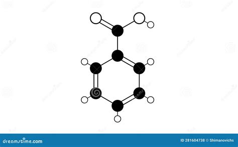 Benzoic Acid Molecule Structural Chemical Formula Ball And Stick