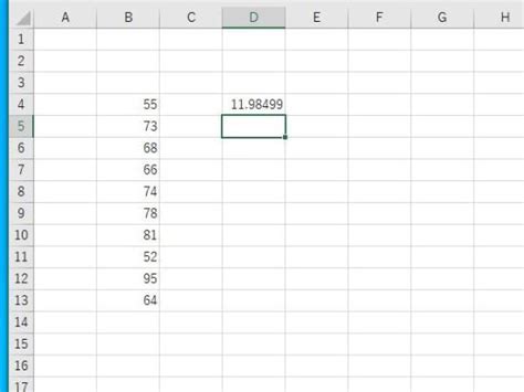 STDEV P関数標準偏差 Using Excel