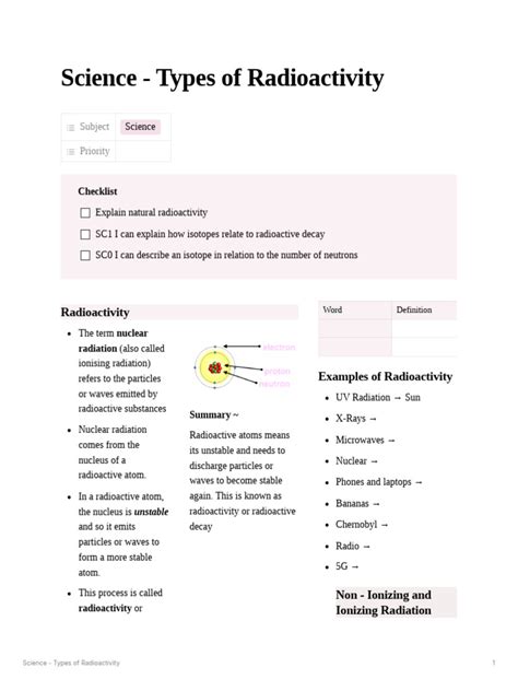 Science Types Of Radioactivity Pdf Radioactive Decay Gamma Ray
