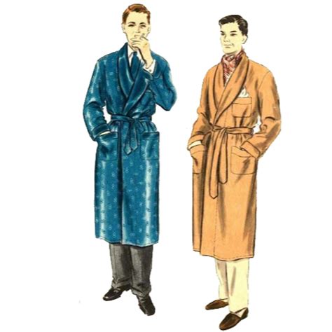 1950s Pattern Mens Dressing Gown Vintage Sewing Pattern Company
