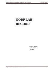 OODP LAB1 1 .docx - Object Oriented Programming Using Java Lab- CSL 203 OODP LAB RECORD NAJIYA ...