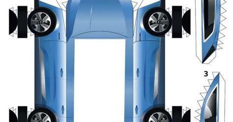 Jossoriopapercraft Papercraft Recortable De Un Auto Azul