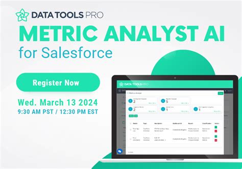 Webinar Alert Introducing Datatools Pro Metric Analyst For Salesforce