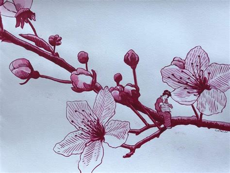 Les Jeunes Filles à Lombre Des Arbres En Fleurs à Lombre Dun