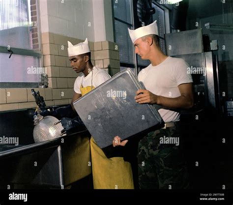 Two Recruits From The Physical Conditioning Platoon Take Their Turns As Messmen In The Mess Hall