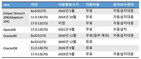 Java 업데이트 설명 어떤 Java 버전을 설치해야 하나