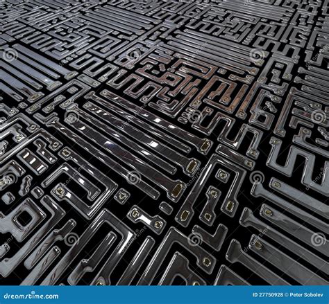 Abstract Circuit Inside Microchip Stock Illustration Illustration Of