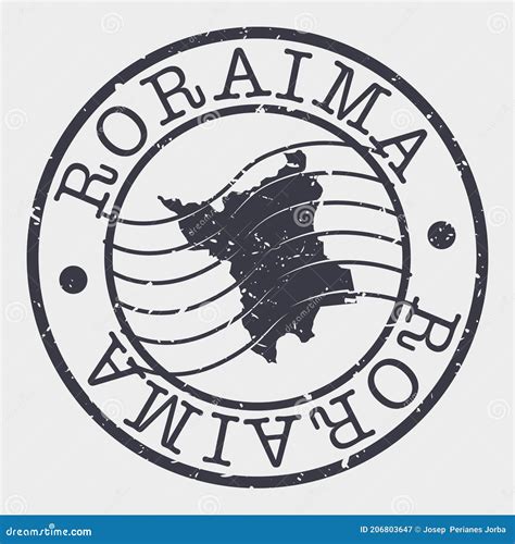 State Of Roraima Brazil Map Postmark Silhouette Postal Passport