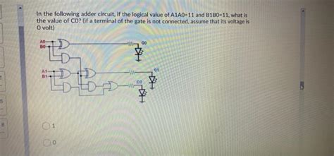 Solved In The Following Adder Circuit If The Logical Value