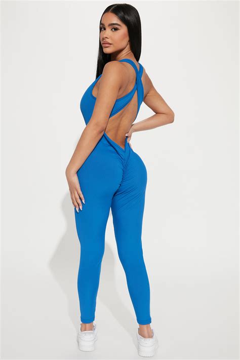 Serenity Ribbed Jumpsuit Royal Fashion Nova