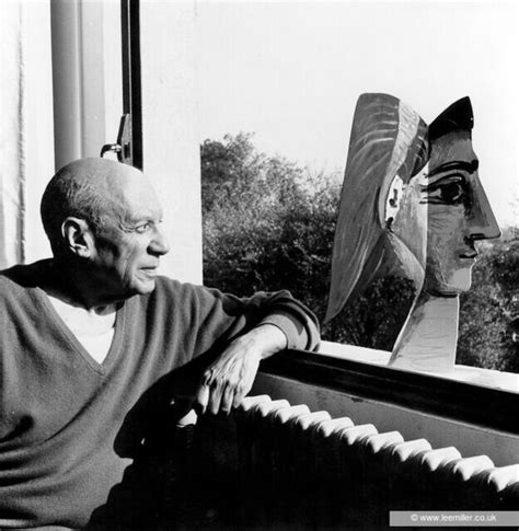 Lee Miller Picasso With Metal Sculpture Of Jacqueline Roque Notre