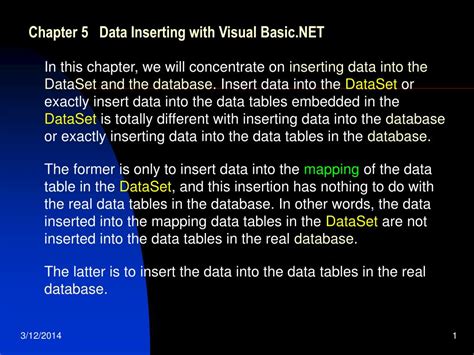 PPT Chapter 5 Data Inserting With Visual Basic NET PowerPoint Presentation ID 395519