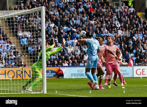 Coventry Citys Ellis Simms Scoring The Opening Goal During The Sky Bet