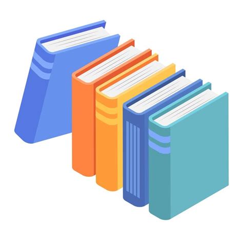 Premium Vector Stacked Colorful Books In Isometric Style Education And Reading Concept Library