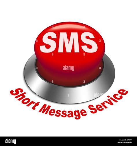 3d illustration of sms short message service button isolated white